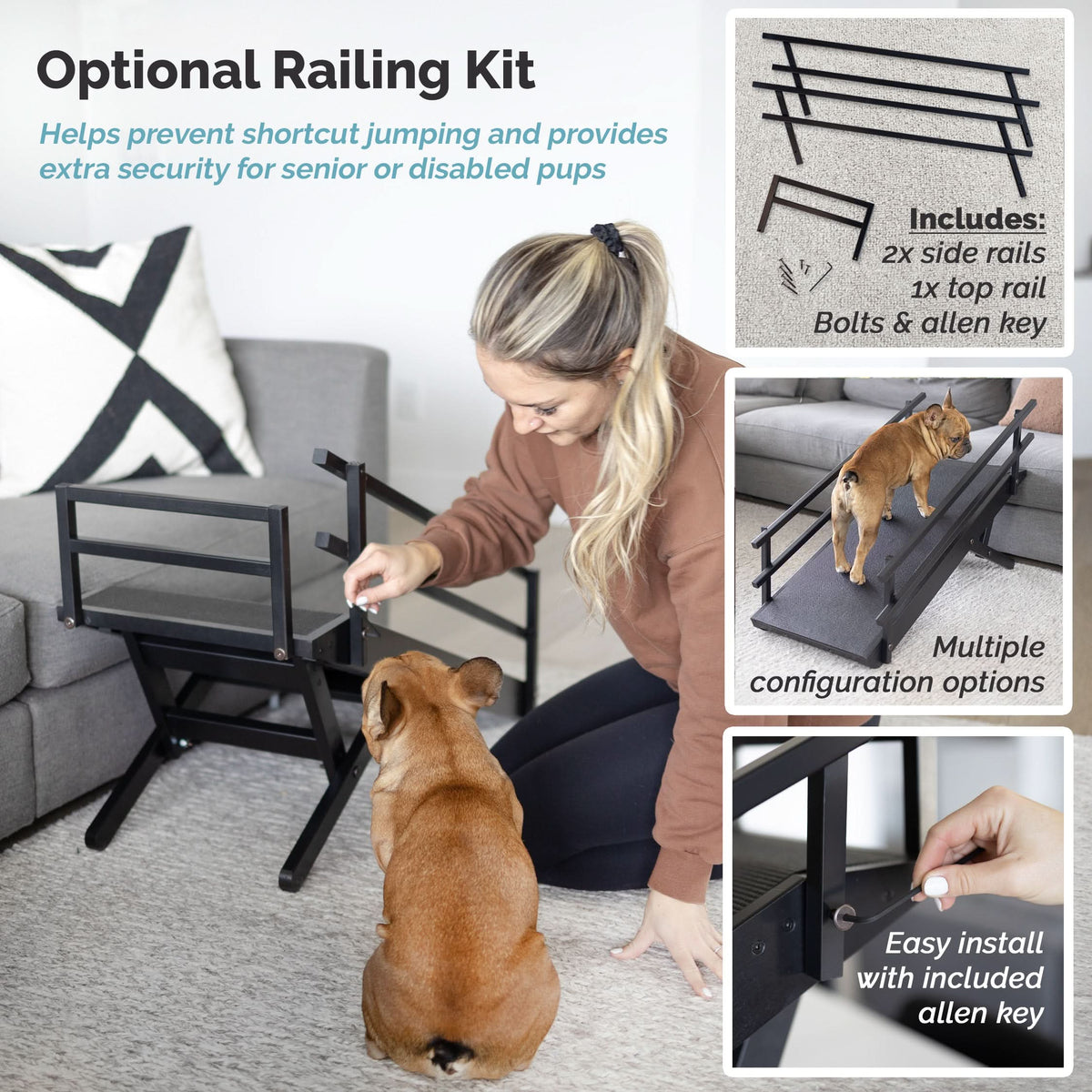 Dog Ramp for Couch with Optional Safety Rails - by DoggoRamps™