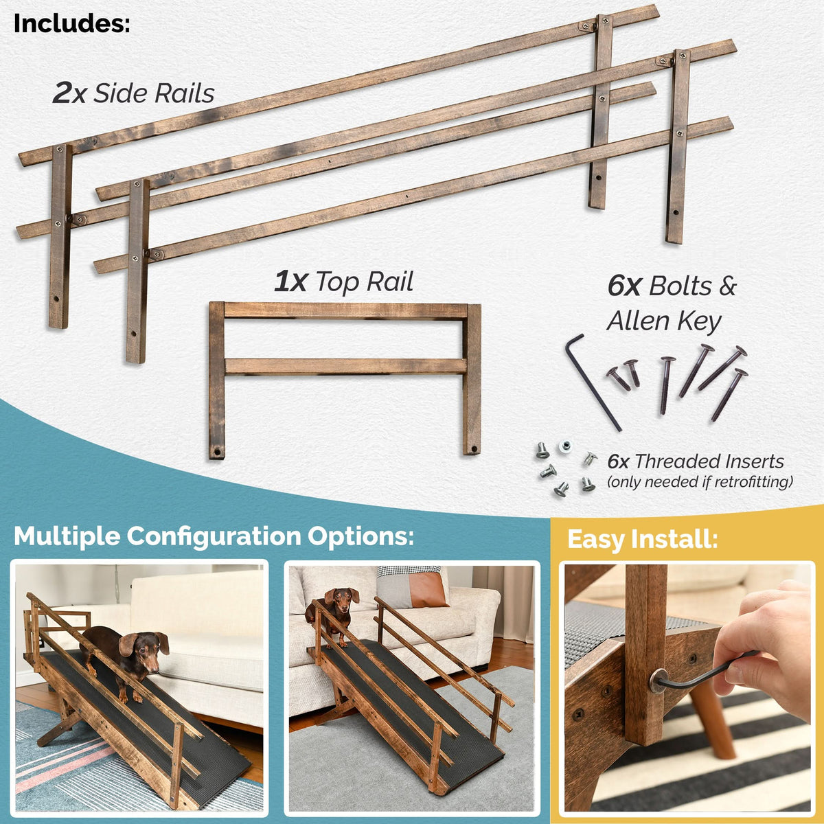 Safety Railing Kit for DoggoRamps Dog Couch Ramp