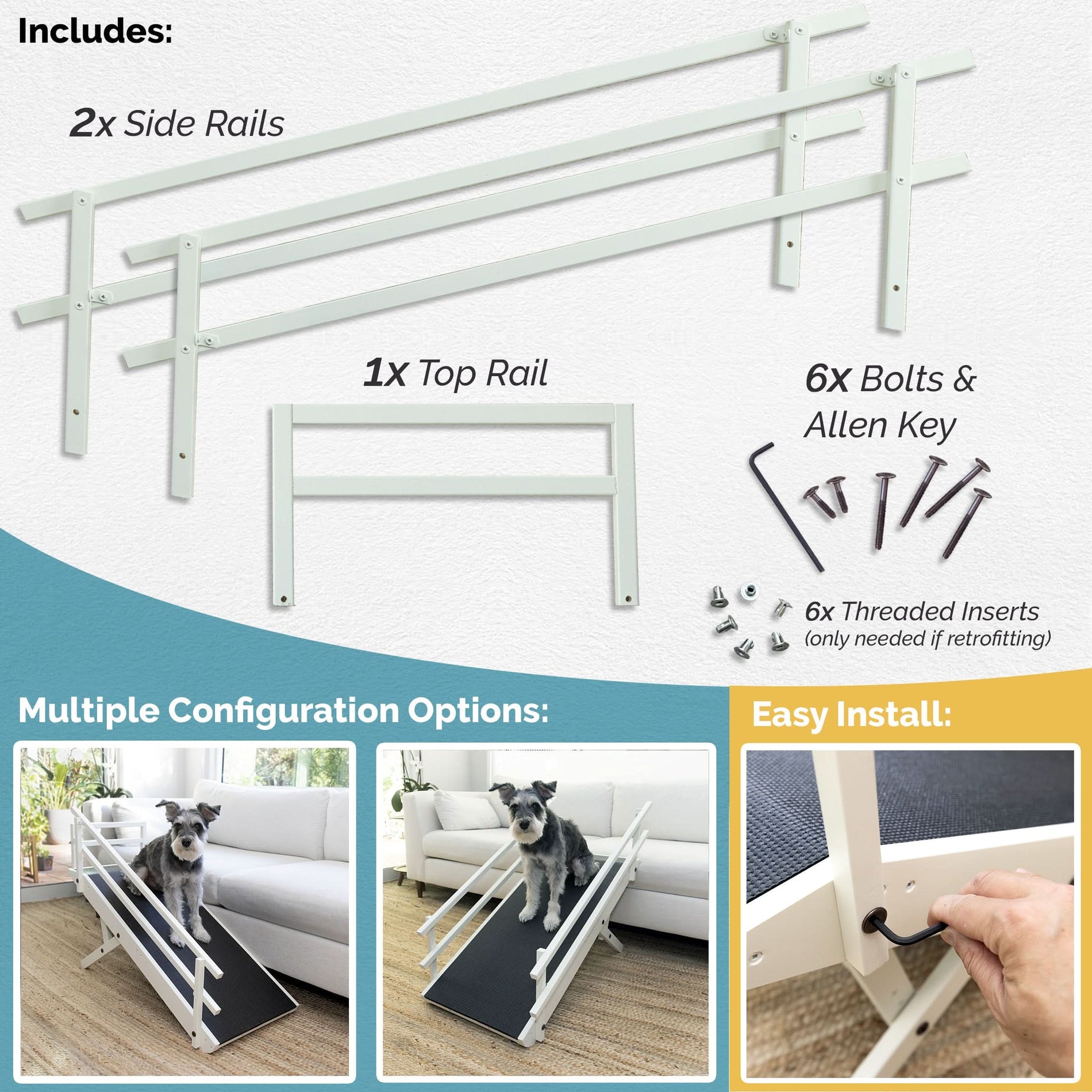 Safety Railing Kit for DoggoRamps Dog Couch Ramp